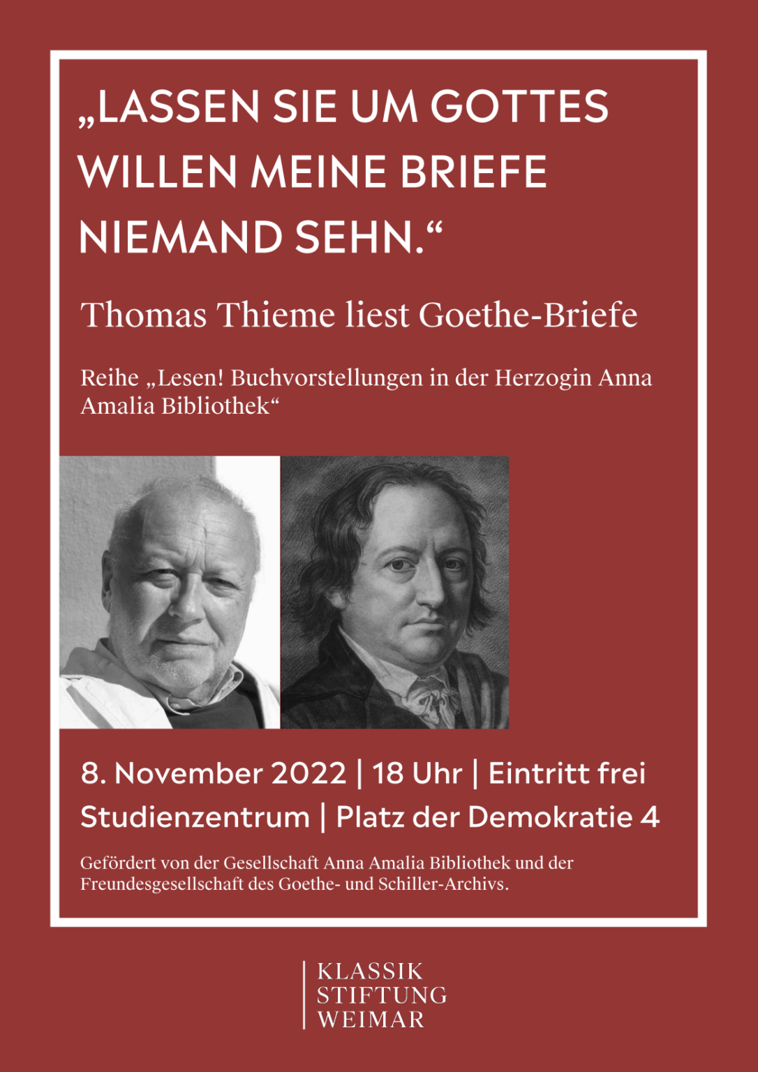 Lesung von Thomas Thieme im Bücherkubus am 8. November – Goethe ...